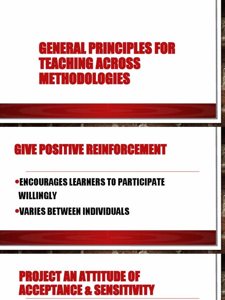 General Principles For Teaching Across Methodologies | PDF