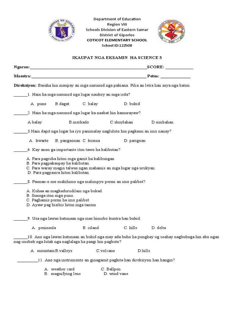 PT_SCIENCE 3 - Q4 V1 | PDF
