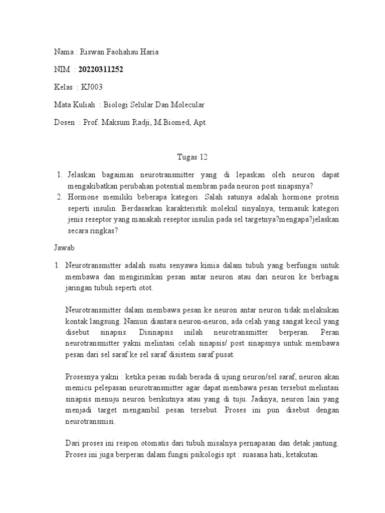 Tugas 12 Biosel | PDF