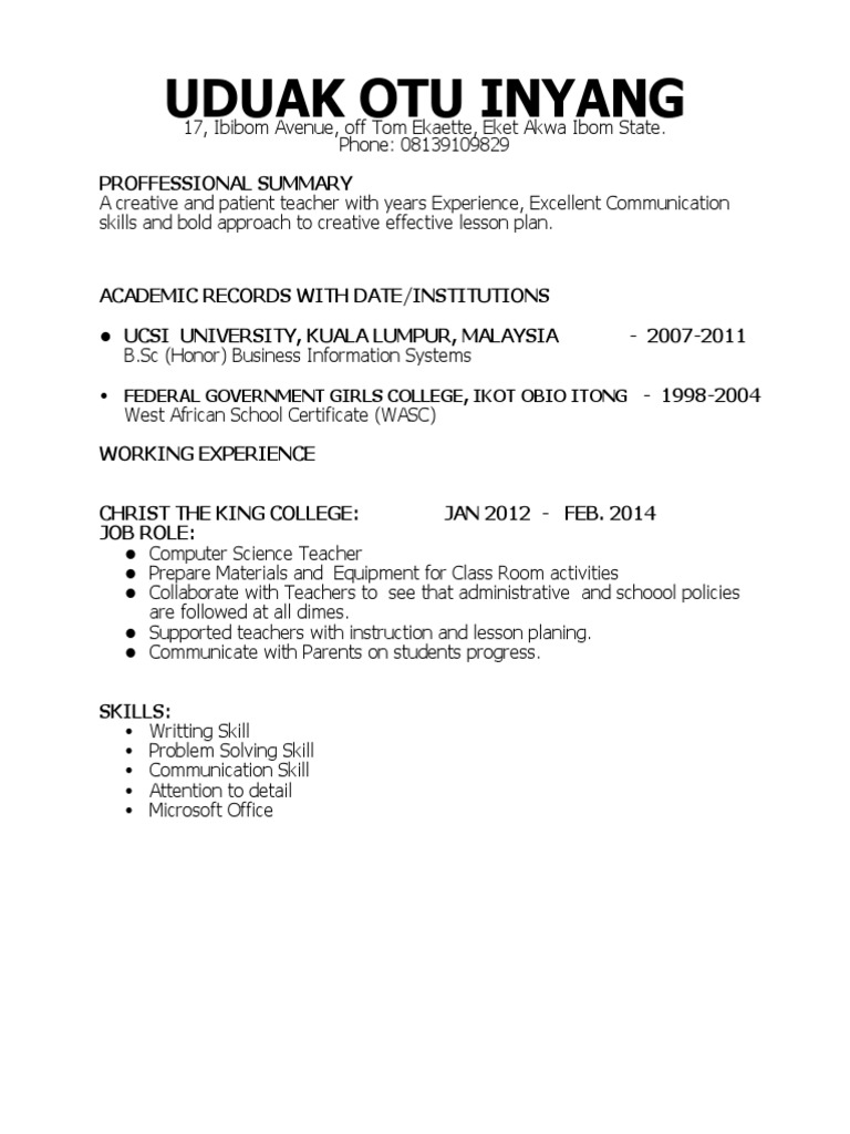 Uduak Otu Inyang | PDF