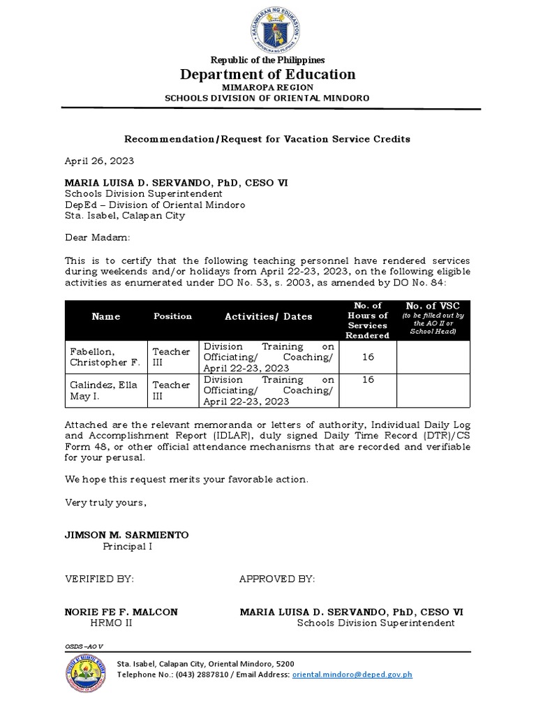 Recommendation - Request Form UNIT MEET 2023 | PDF