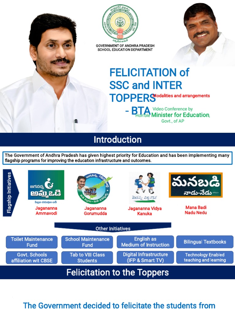 Andhra Pradesh SSC & Inter Toppers Felicitation | PDF | Career & Growth