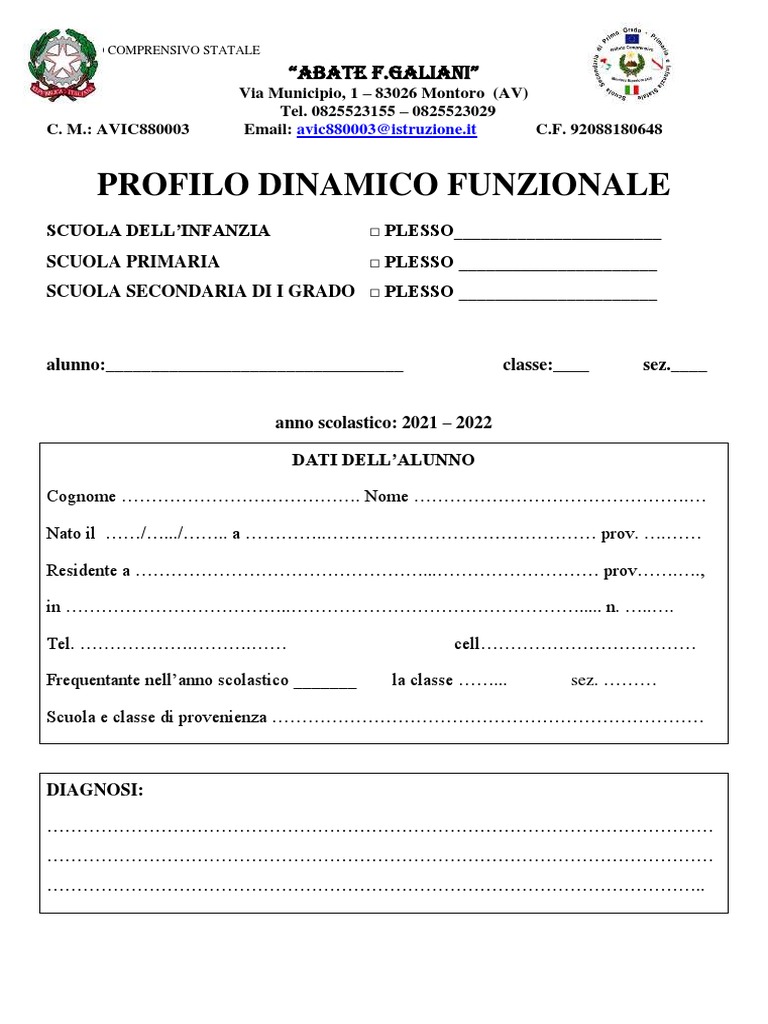 Profilo Dinamico Funzionale | PDF