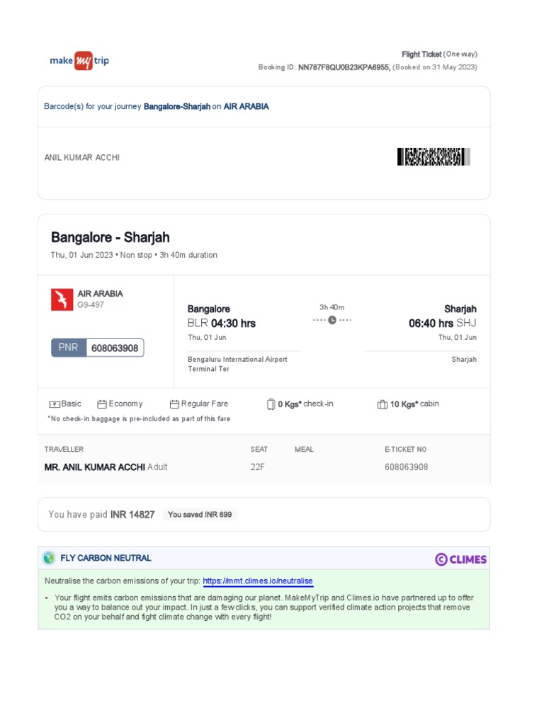 ETicket NN787F8QU0B23KPA6955-1 | PDF | Identity Document | Travel Visa