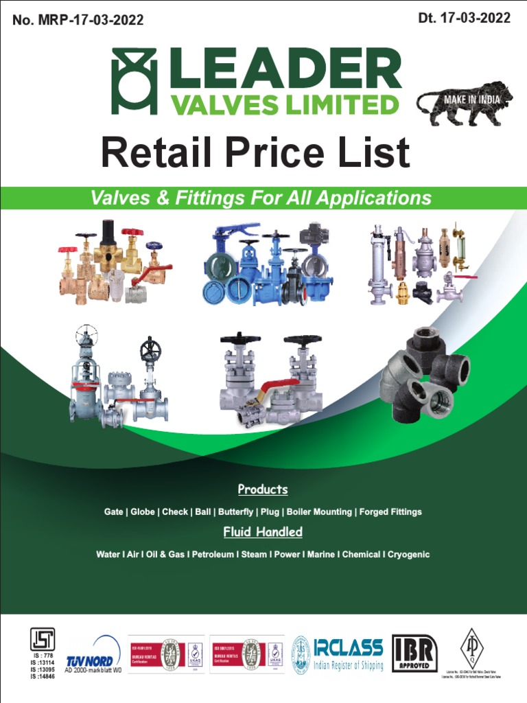 Leader MRP Price List 17-03-2022 | PDF | Technology & Engineering