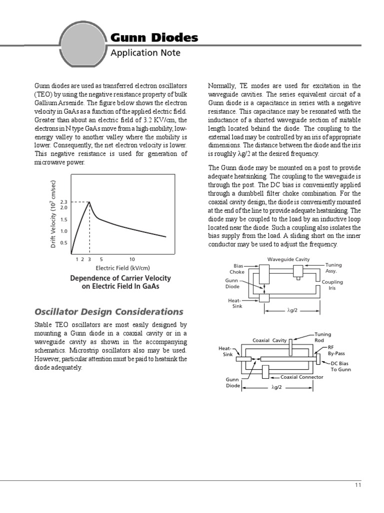 Gunn Diode Oscillator Applications | PDF | Diode | Electronic Oscillator