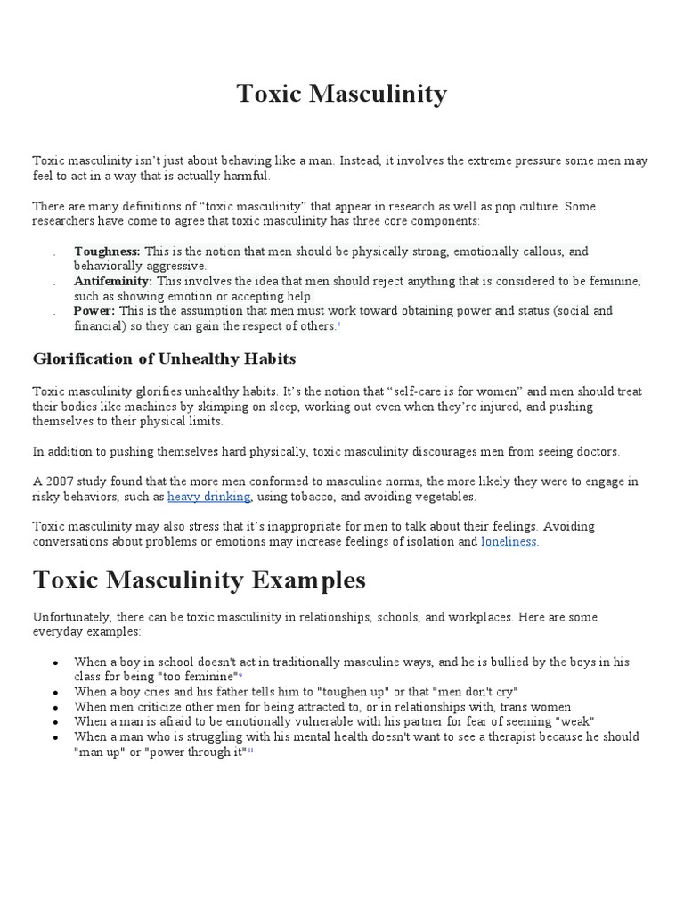 Toxic Masculinity | PDF
