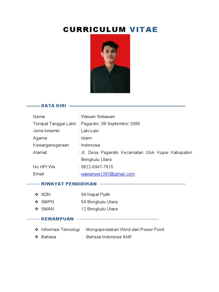 CV - Wawan Setiawan | PDF