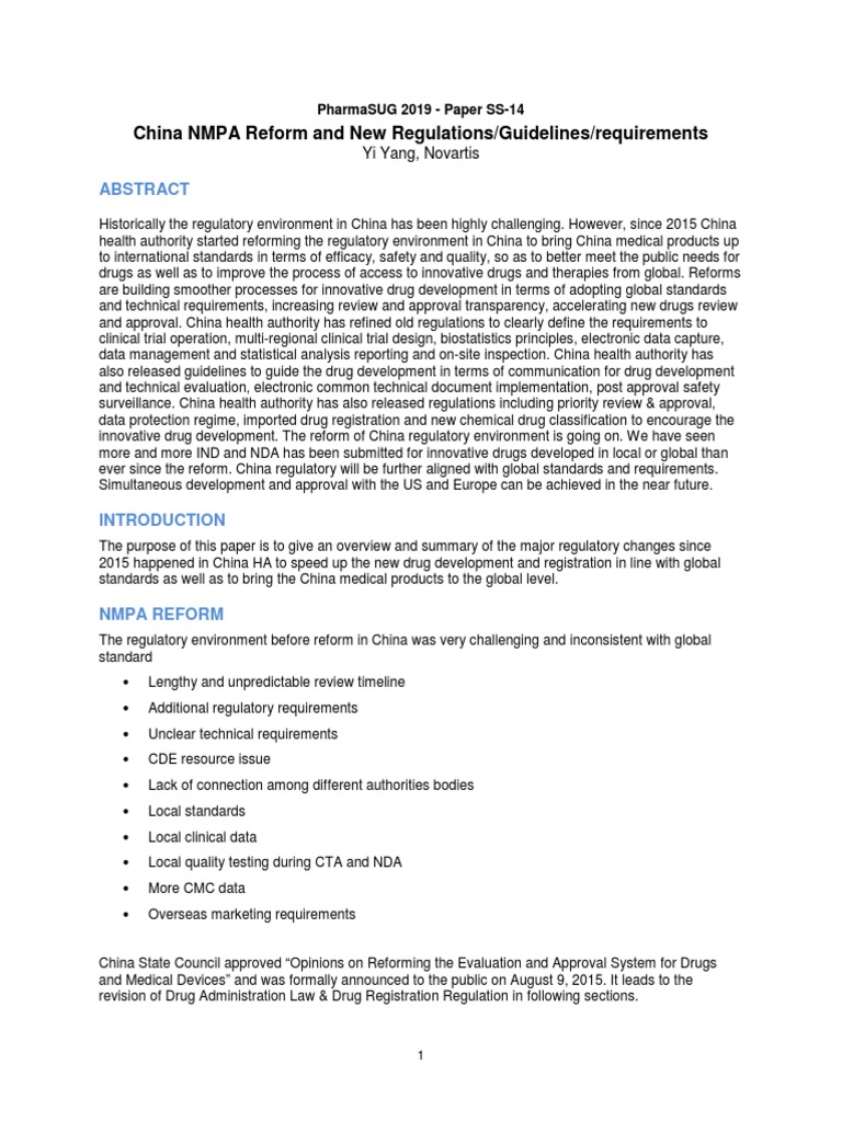 NMPA China | PDF | Clinical Trial | Drug Development