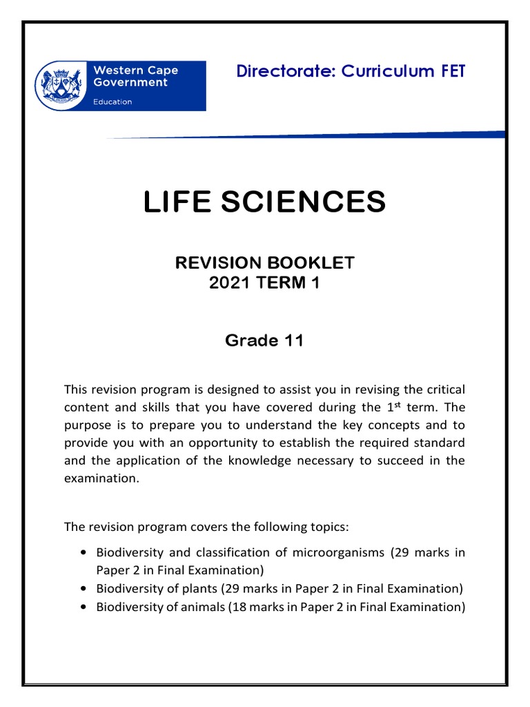 Life Sciences Grade 11 Revision Term 1 - 2021 | PDF | Plant ...