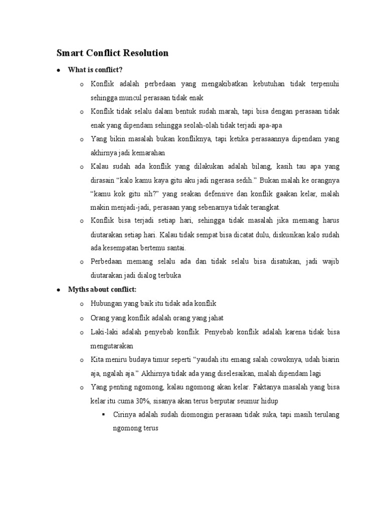 Smart Conflict Resolution | PDF