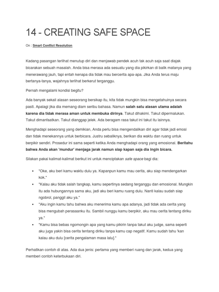 14 - Creating Safe Space | PDF 14 - Creating Safe Space | PDF