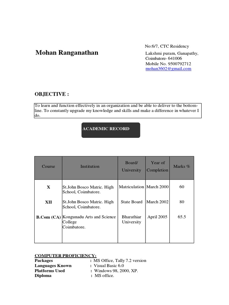 Mohan Resume 18-1 | Download Free PDF | Hospital | Patient