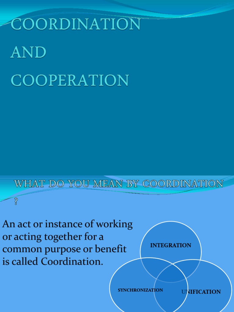 Coordination and Cooperation | Team Building | Employment