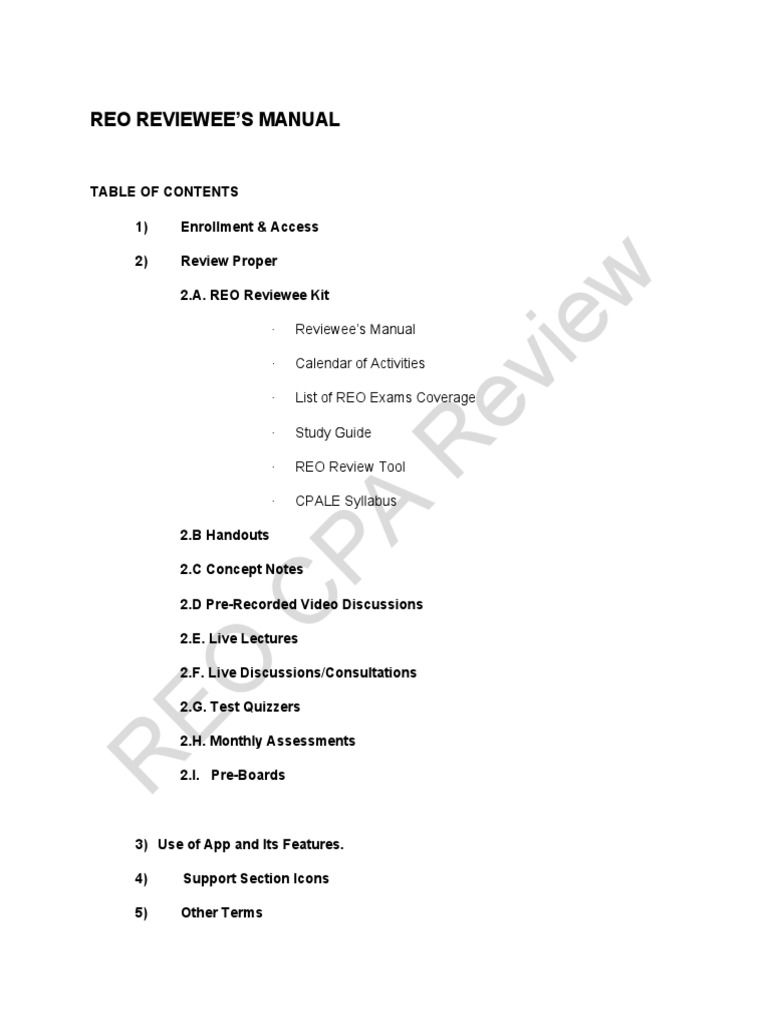 REO REVIEWEE_S MANUAL | PDF