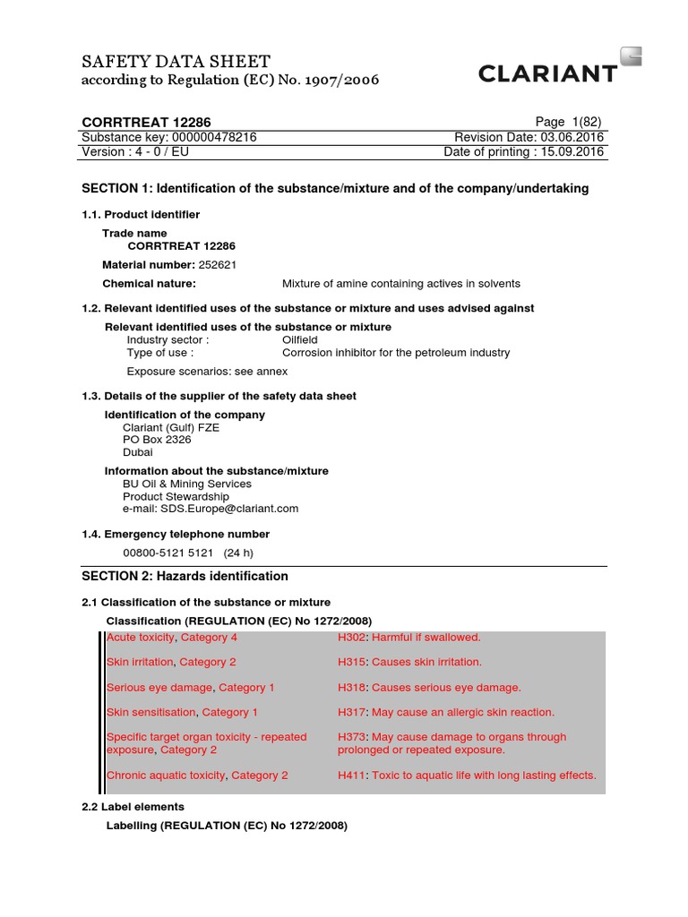 Corrtreat 12286 Msds 2 | PDF | Toxicity | Waste