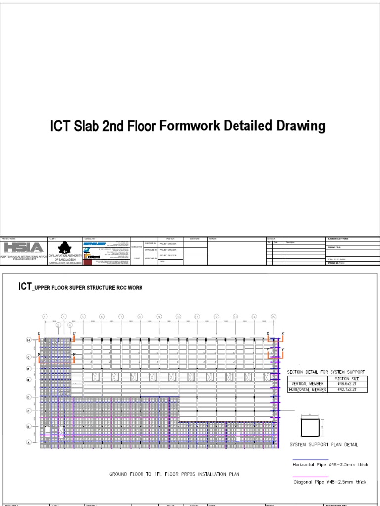 ICT 2nd Floor Slab Formwork Drawing | PDF