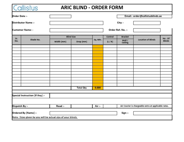 Aric Blinds - Updated | PDF