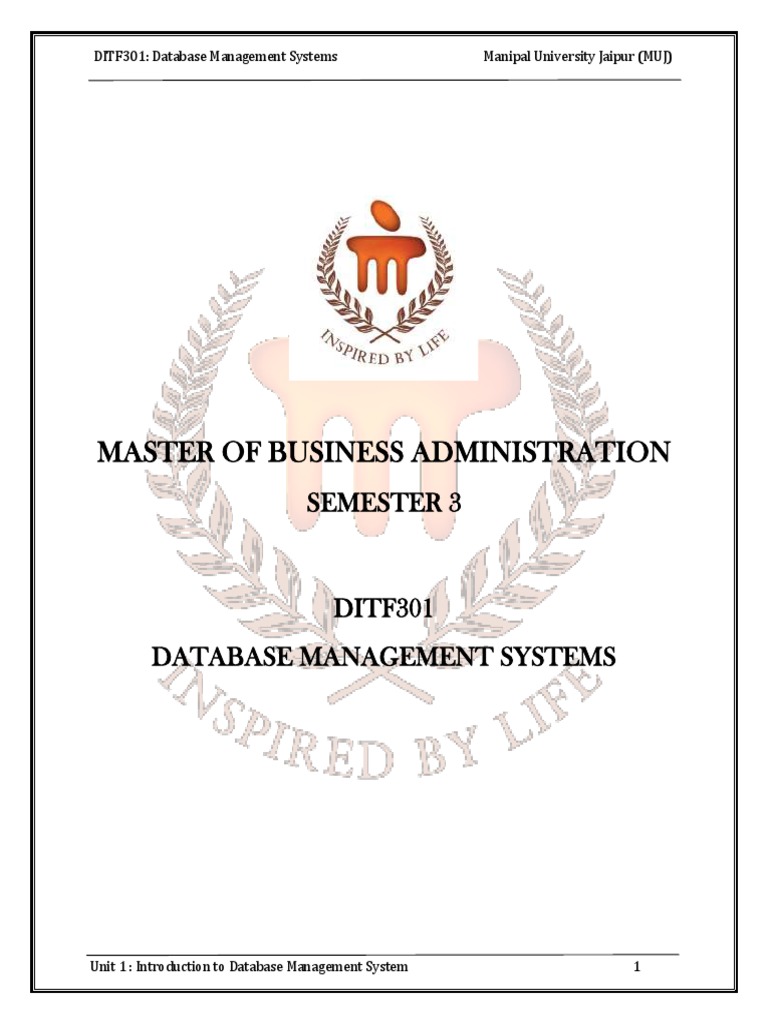 Ditf301 Unit 1 | PDF | Databases | Computer File