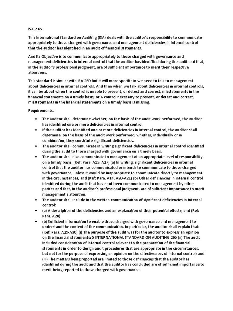 Auditors: Reporting Control Deficiencies | PDF