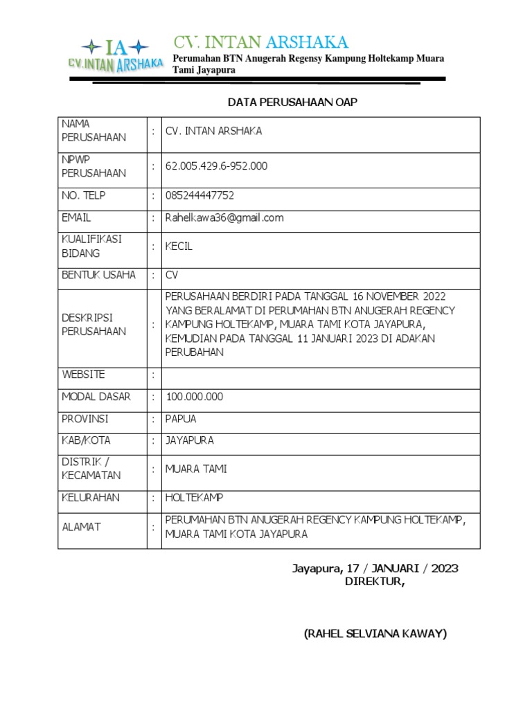 Form Data Oap Rahel | PDF
