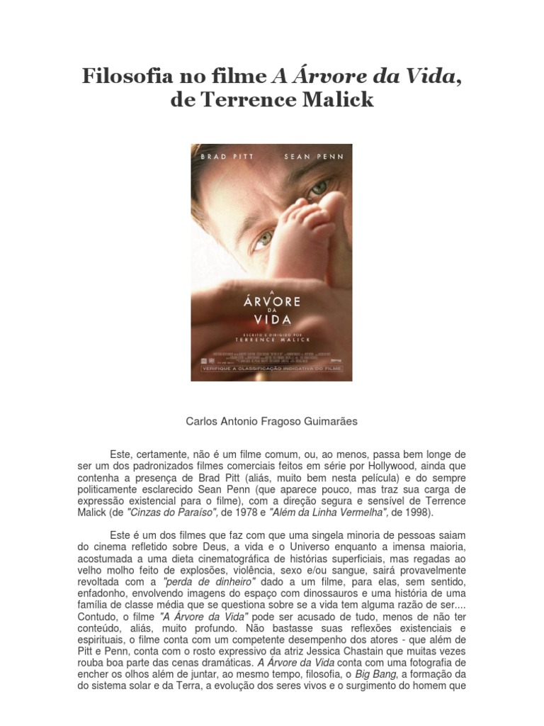 Filosofia No Filme A Árvore Da Vida (2011), de Terrence Malick | PDF | Vida | Existencialismo