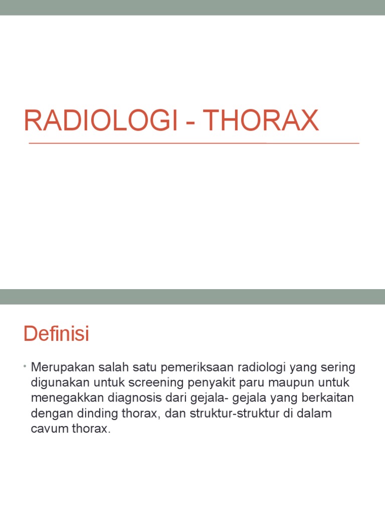 Radiologi - Thorax | PDF