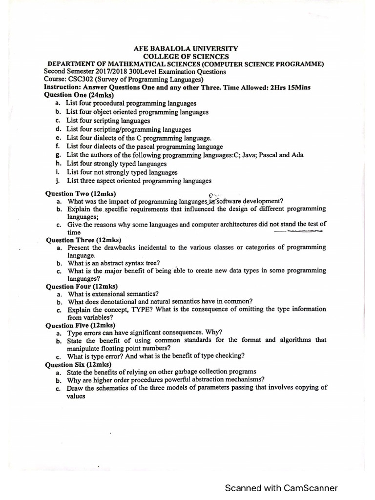 Survey of Programming Language | PDF