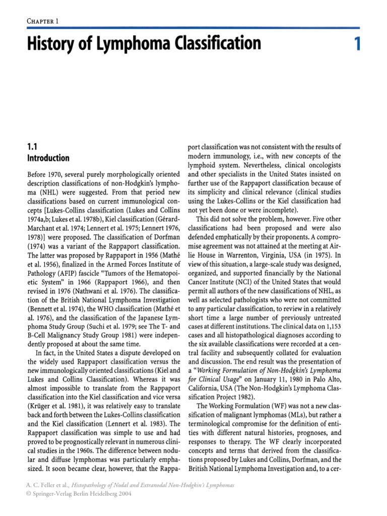 History of Lymphoma Classification: "Working Formulation of Non-Hodgkin ...