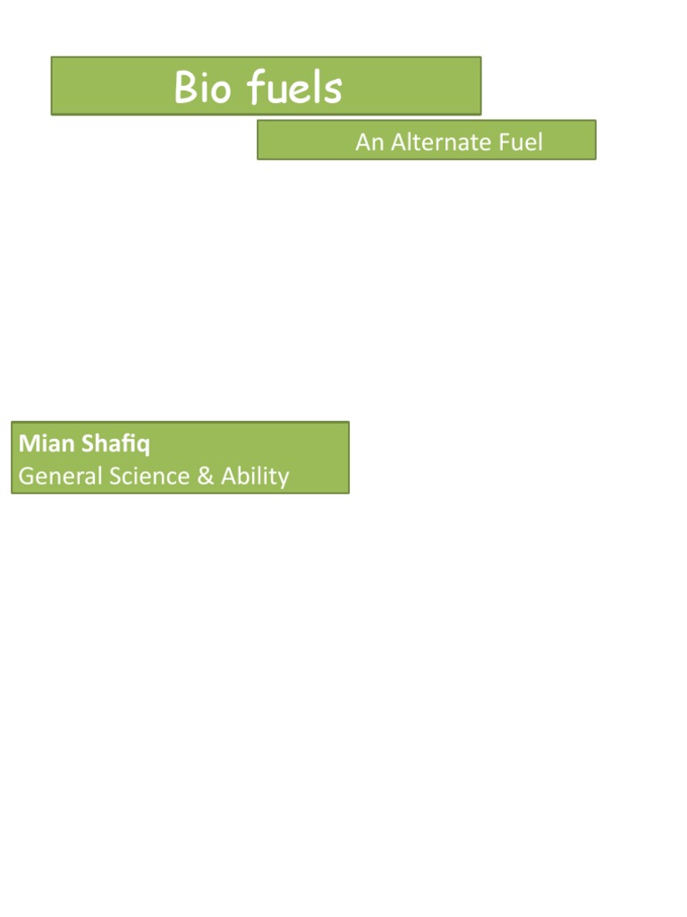 Biofuel Presentation | PDF | Biofuel | Biodiesel