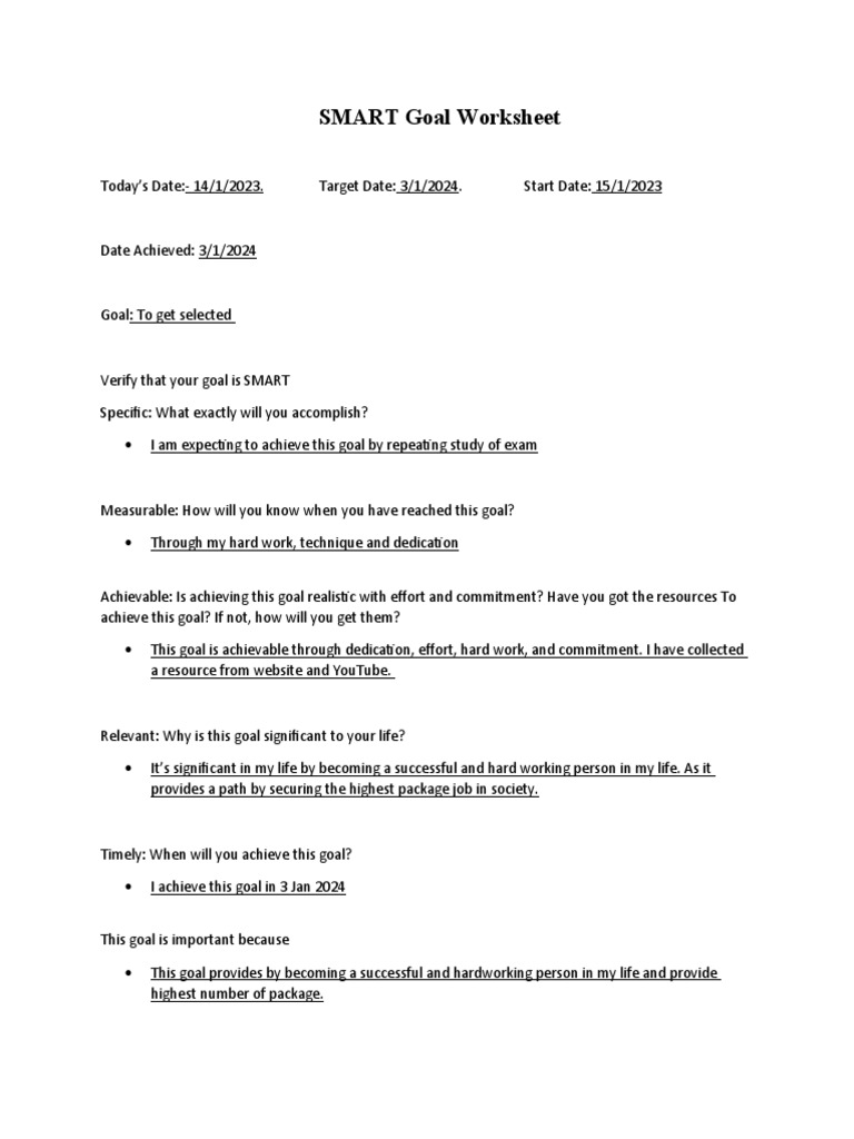 Partical 4 Acs Goal Setting | PDF | Career & Growth