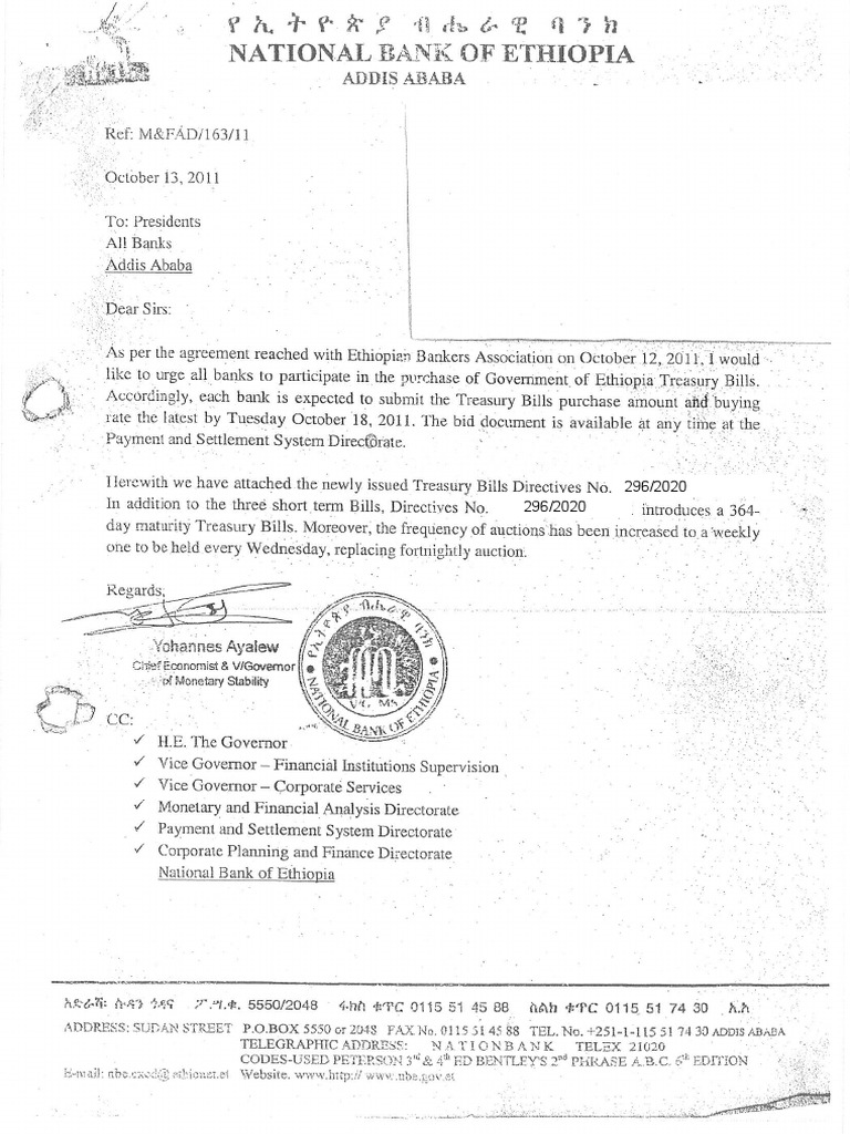 296 The Establishment and Operation of Government of Ethiopia Treasury ...