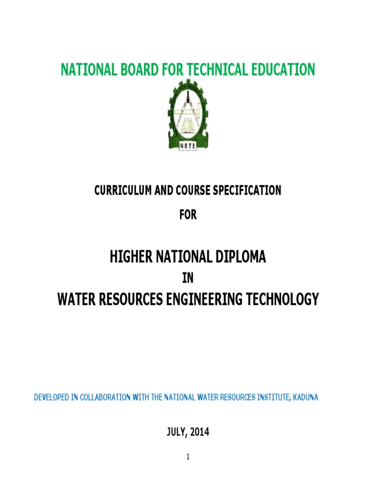 HND Water Resources Engineering Technology | PDF
