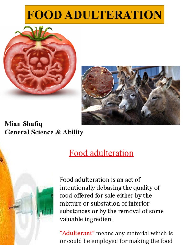 Food Adulteration | PDF | Foods | Chemical Substances