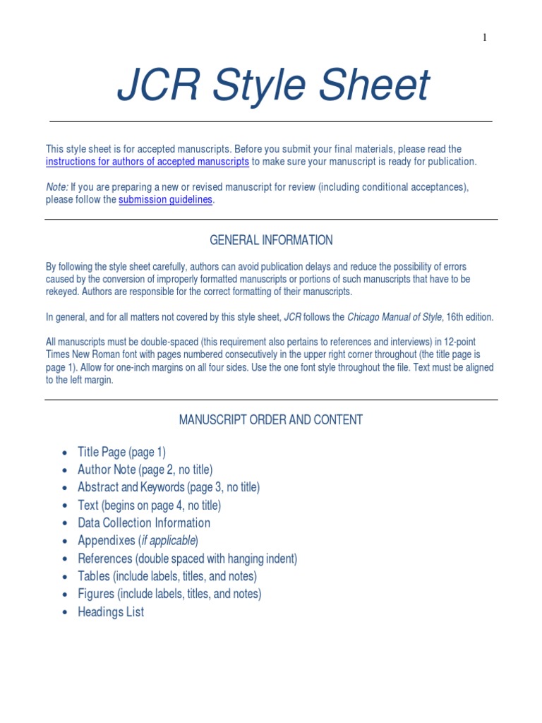 JCR Stylesheet | PDF | Typefaces | Letter Case