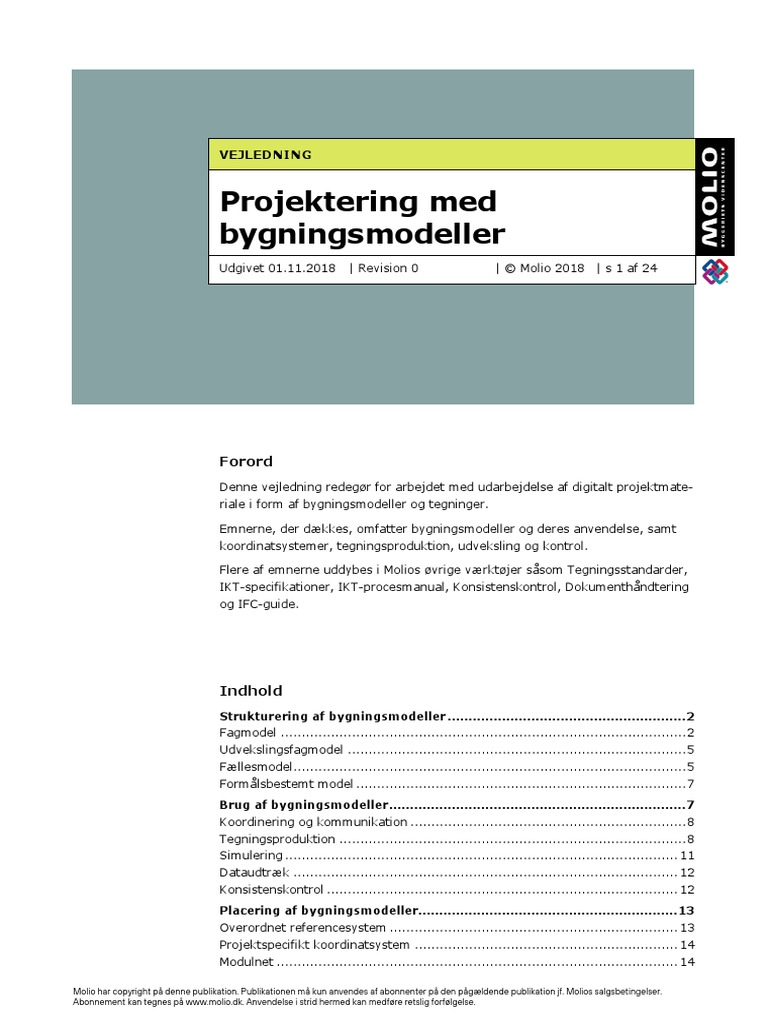 Vejledning Projektering Med Bygningsmodeller 20181116 0 | PDF