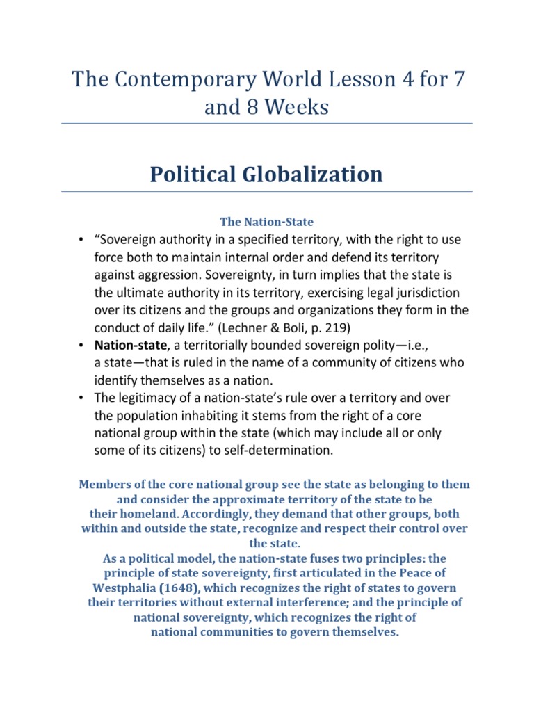 ContWorld Module 4 | PDF | Sovereign State | State (Polity)