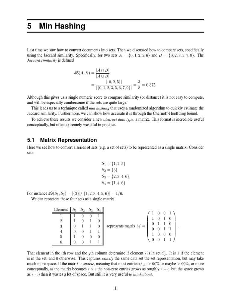 1 MinHash-1 | Download Free PDF | Matrix (Mathematics) | Applied ...