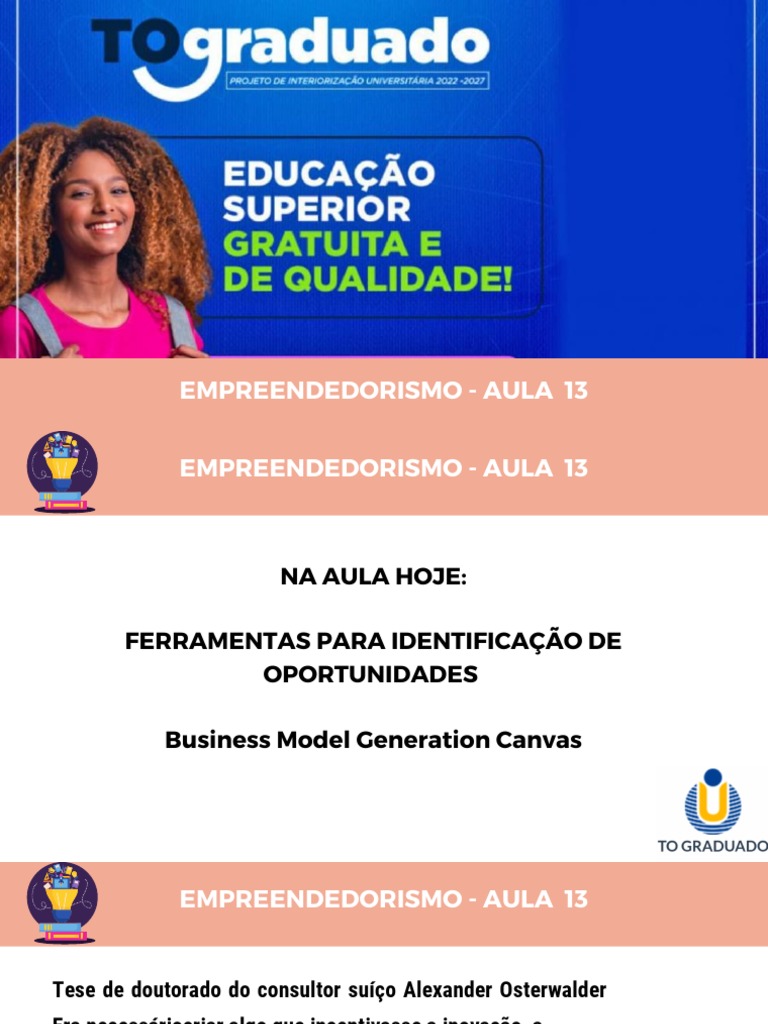 Aula 13 Empreendedorismo | PDF | Empreendedorismo | Economia de negócios