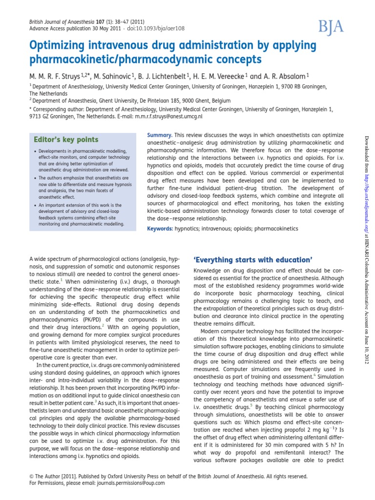 tiva en inglés | PDF | Pharmacokinetics | Anesthesia