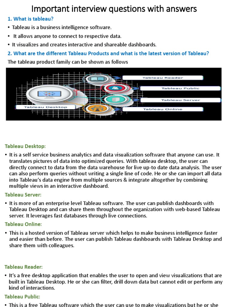 Data Gyan Tableau Interview Q&A | PDF | Databases | Data