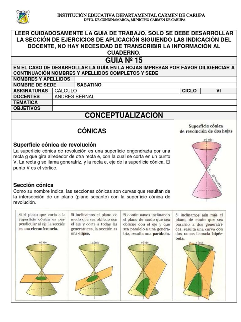 Ciclo 6 Física Química Trigonometría Andrés Bernal Guía 15 | PDF | Geometría algebraica | Geometría