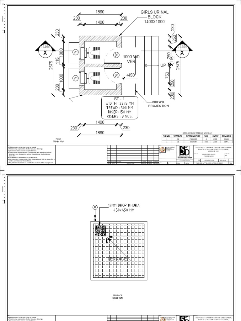 Girls Urinal Block Floor Plan | PDF