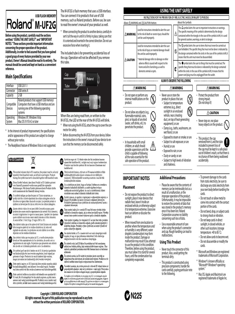 Roland Computer Drive M-UF2G | PDF | Mac Os | Microsoft Windows