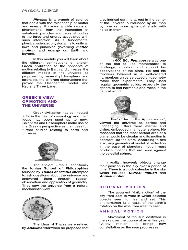 Physical Science Finals Handouts | PDF | Tycho Brahe | Heliocentrism