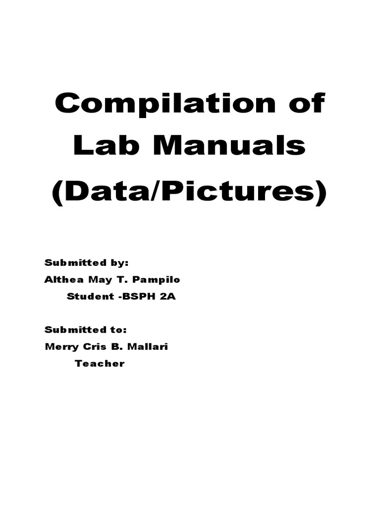 Compilation of Lab Manuals (Phypharm) | PDF