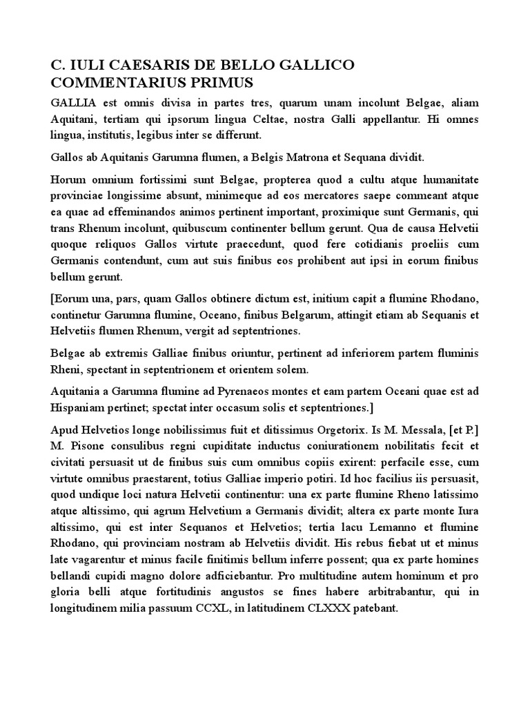 Commentarii de Bello Gallico | PDF