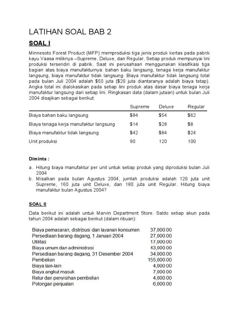 Latihan Soal Bab 2 | PDF