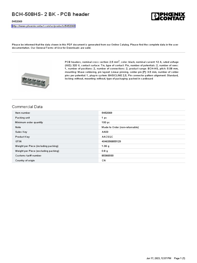 PCB Header Specifications Guide | PDF | Technology & Engineering