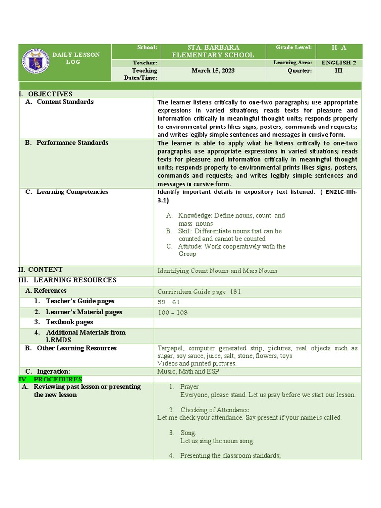 Mass Nouns and Count Nouns | PDF